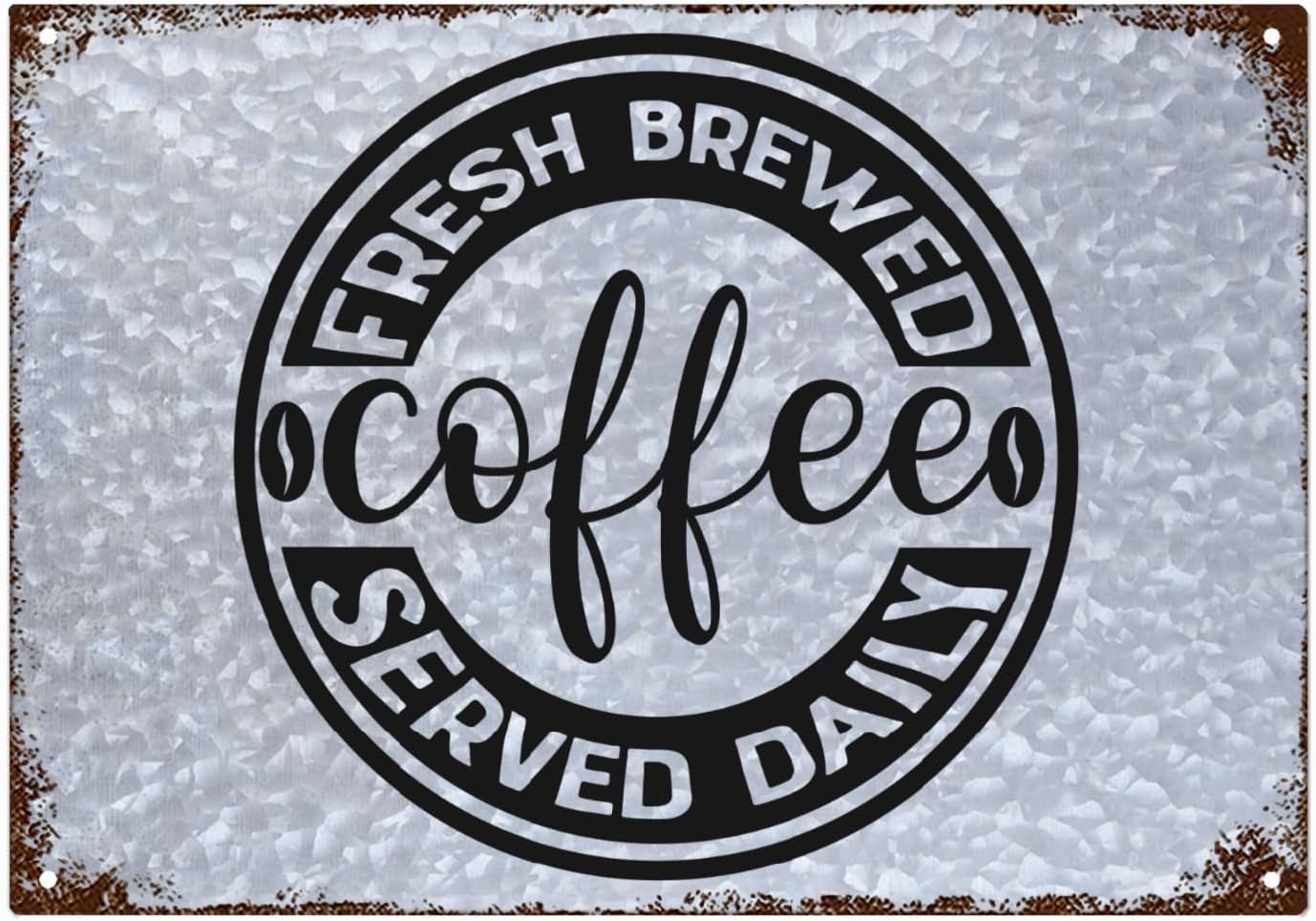 Amazon.com: Tresh Brewed Coffee Served Daily Sign Vintage Funny Metal ...