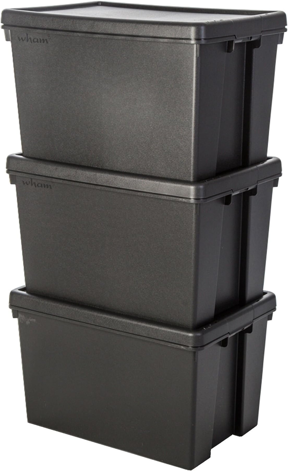 Wham Bam Recycled Storage Box and Lid Black 62Ltr : Amazon.co.uk: Home ...