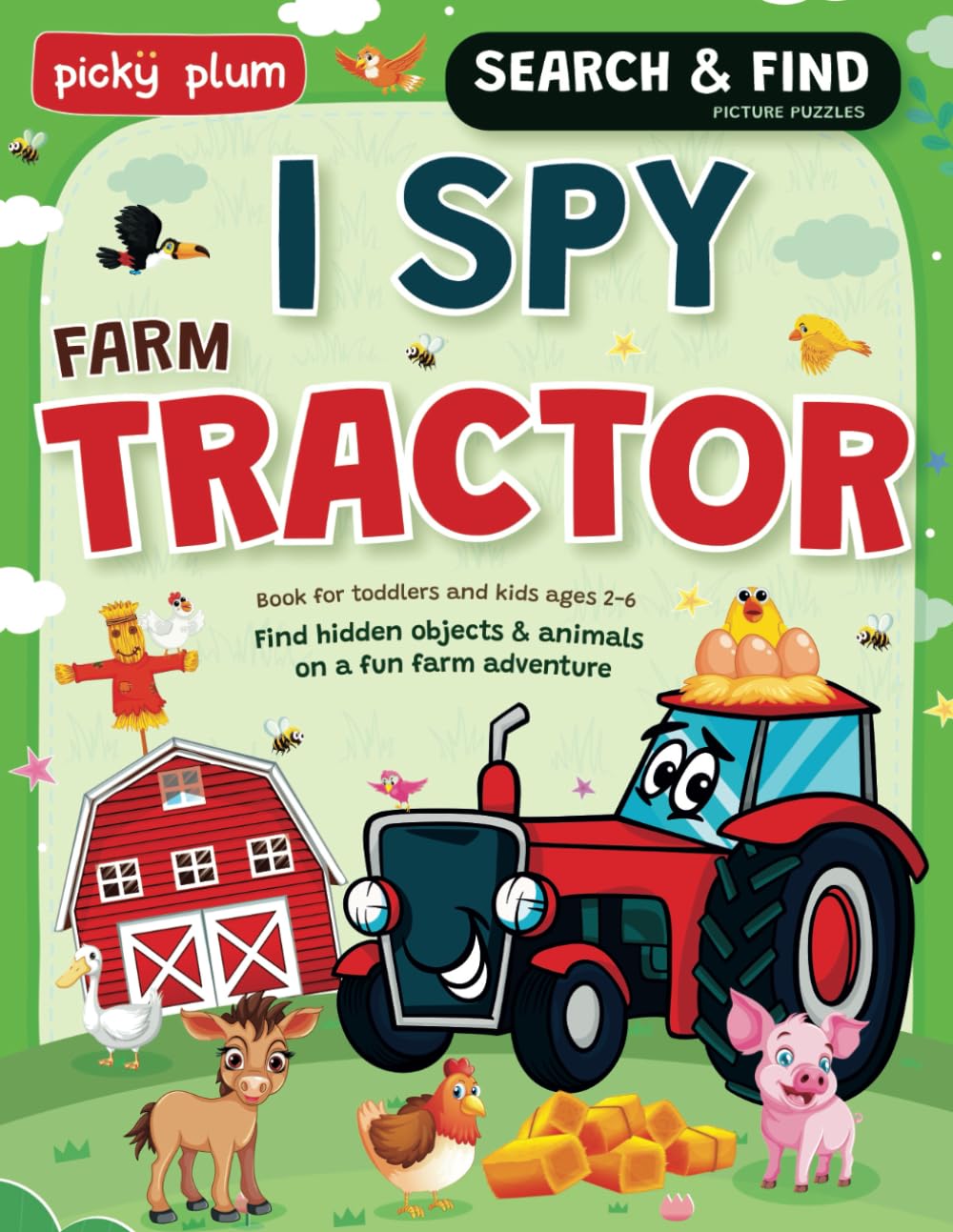 I Spy Farm Tractor book for toddlers and kids ages 2-6: Search and Find ...