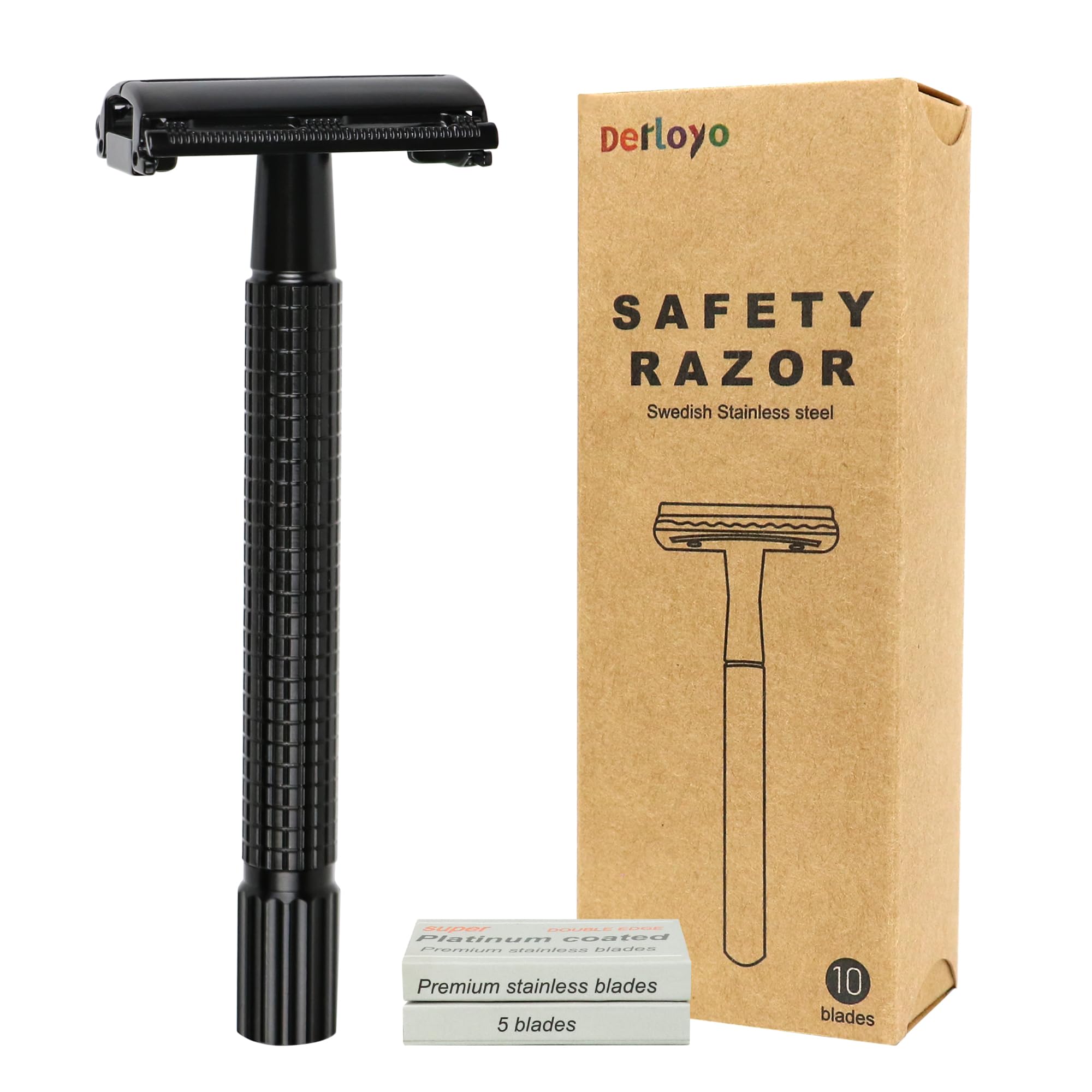 Amazon.com: derloyo Long Handle Double Edge Safety Razor - Butterfly ...
