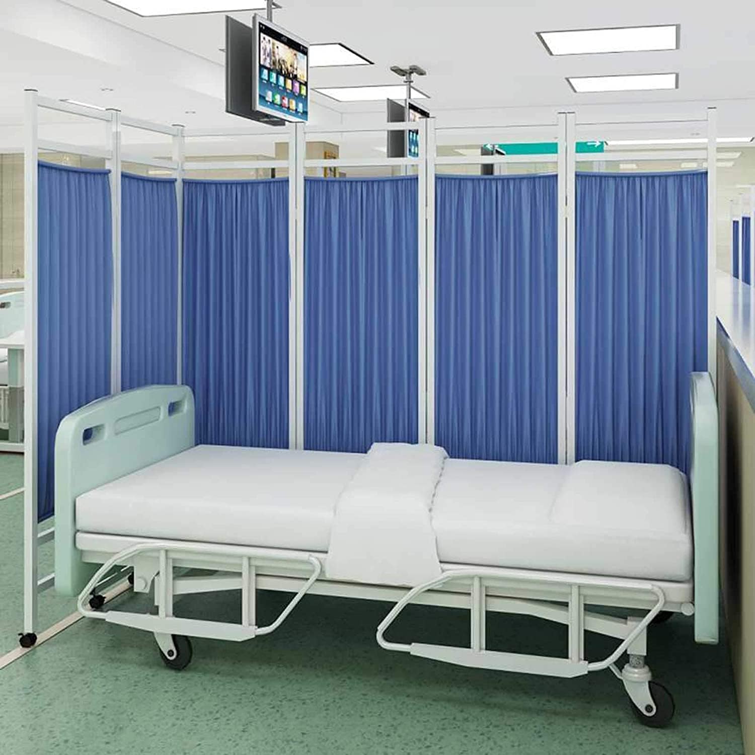 Partition Privacy Screen Curtain, Stainless Steel Foldable Mobile ...