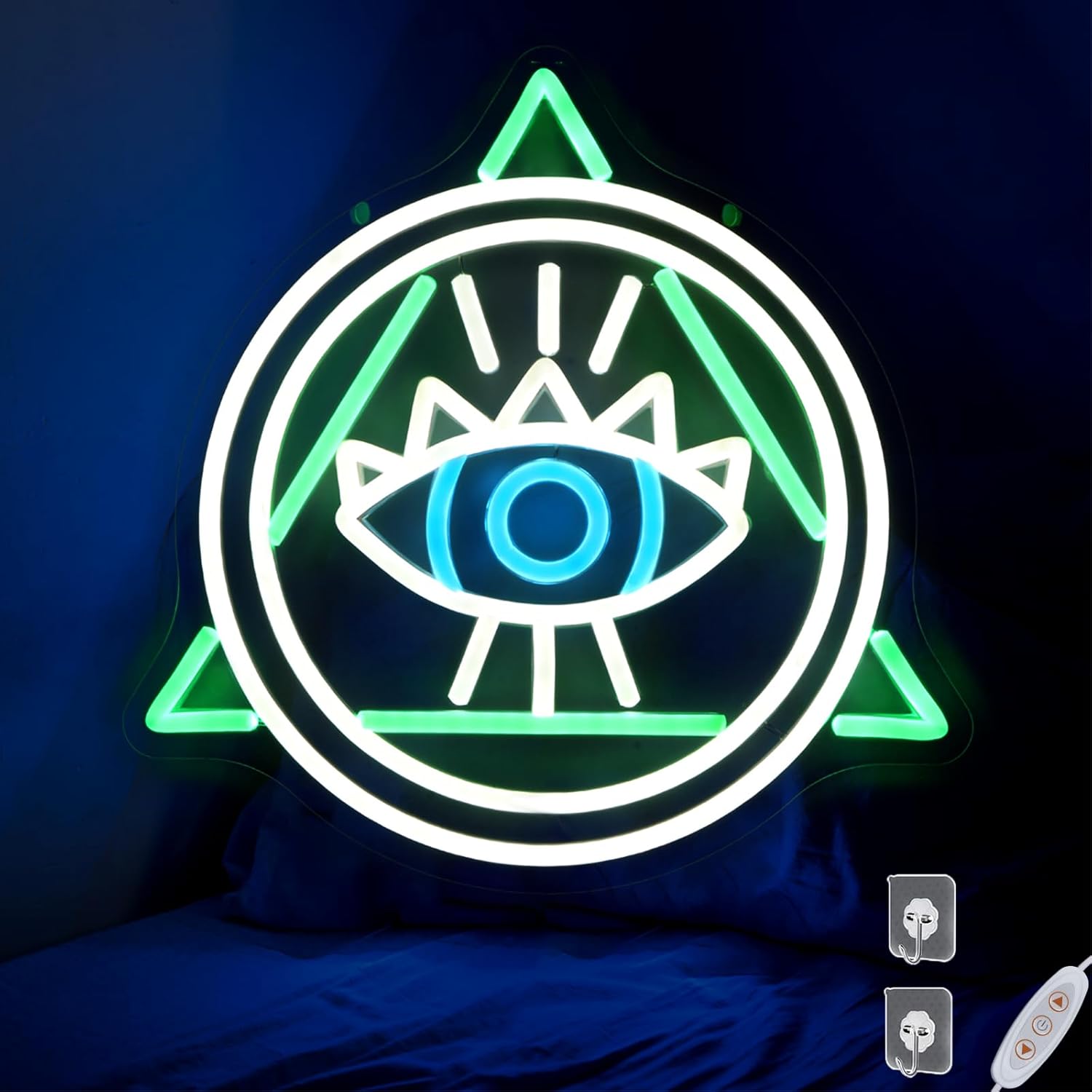 TAKEGO Eyes Neon Sign for Wall Decor, LED Neon Signs for Room,Green ...