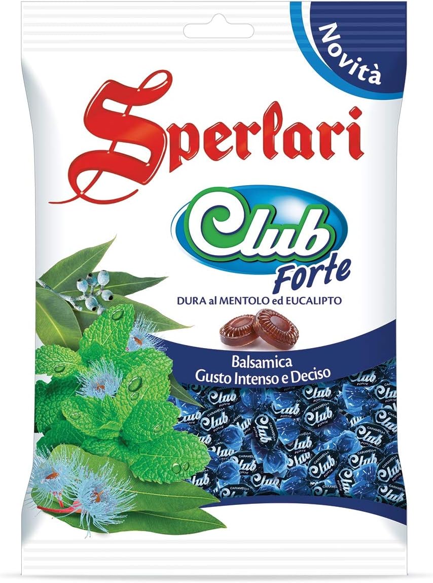 Sperlari - Caramelle Dure Club Forte al Mentolo ed Eucalipto, Incartate ...