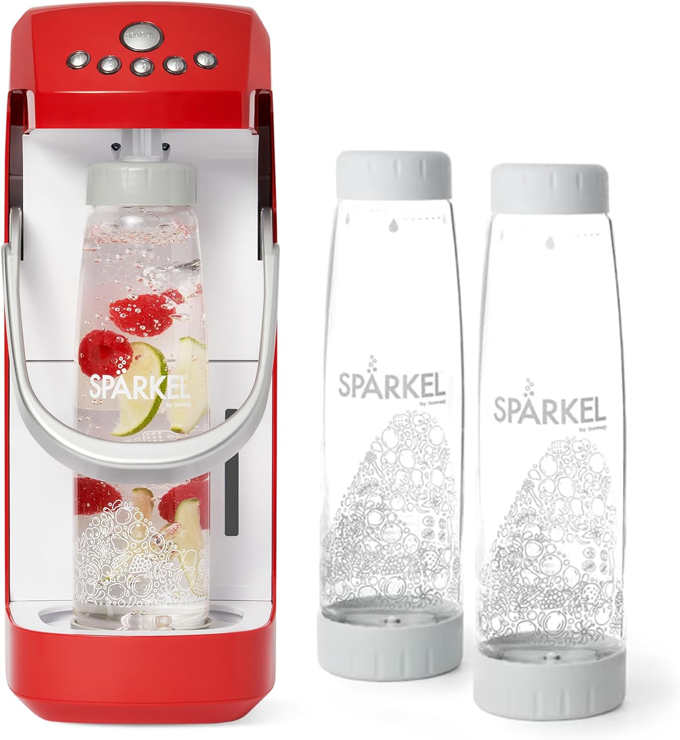 Amazon.com: Spärkel Beverage System (Cherry) + 2 Pack Bottles ...