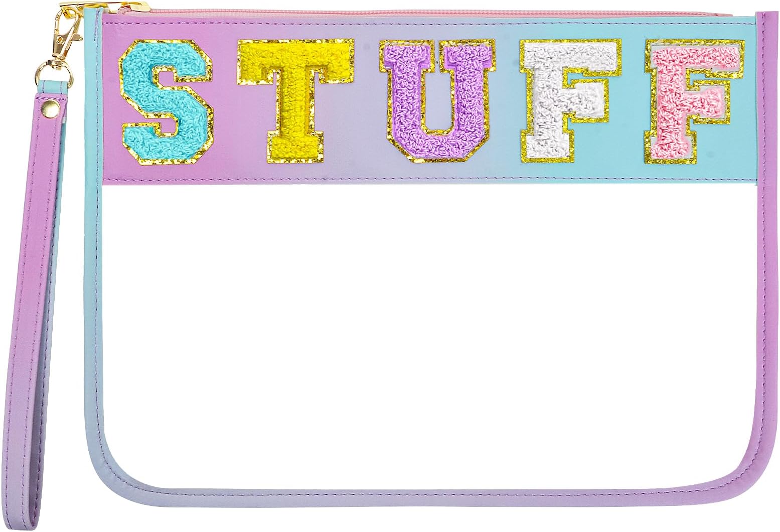 Amazon.com: Chenille Letter Clear Stuff Bag, Chenille Letter Clear Bag ...