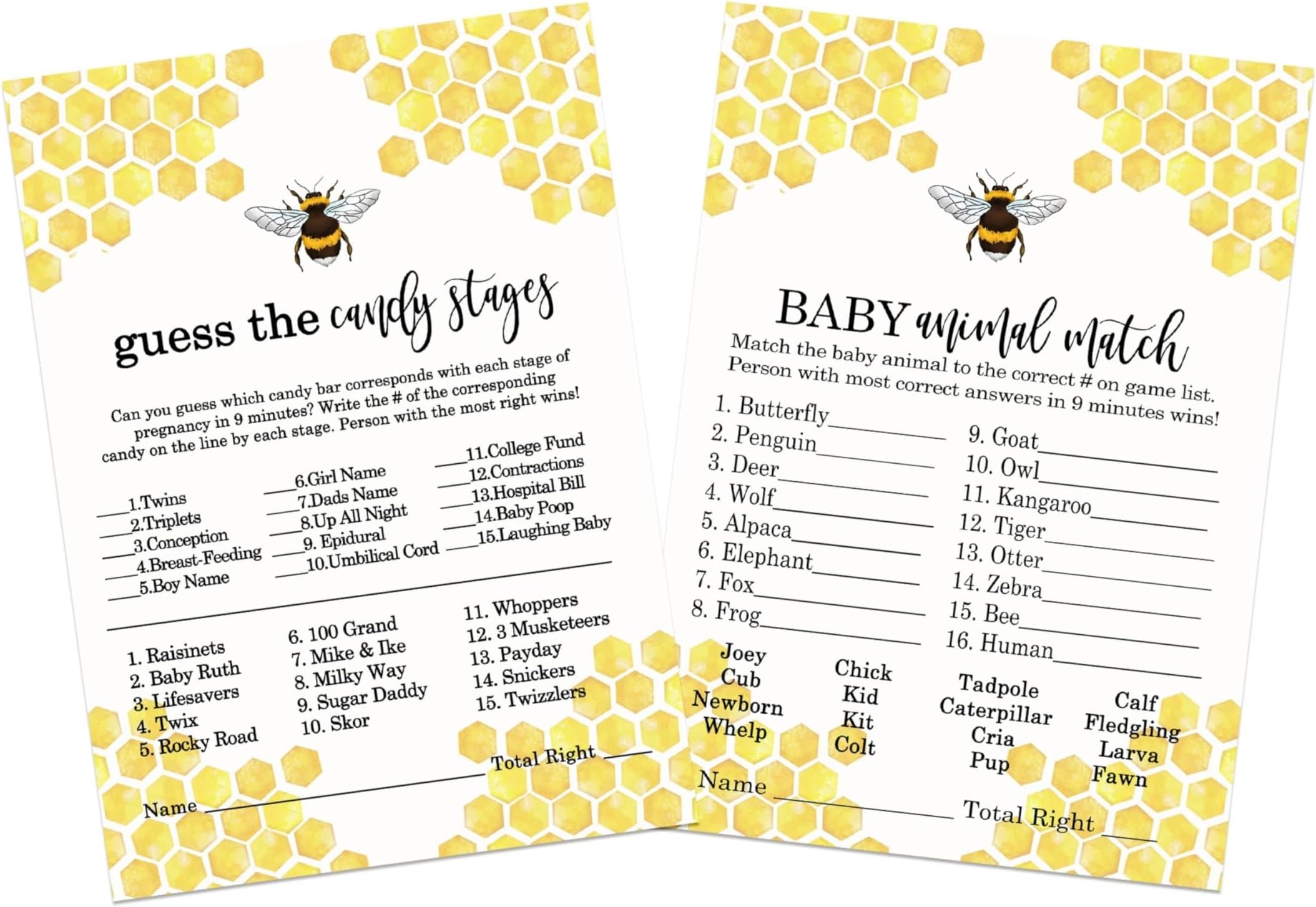 Amazon.com: Honey Bee Baby Shower Word Scramble Game - 24 count : Home ...