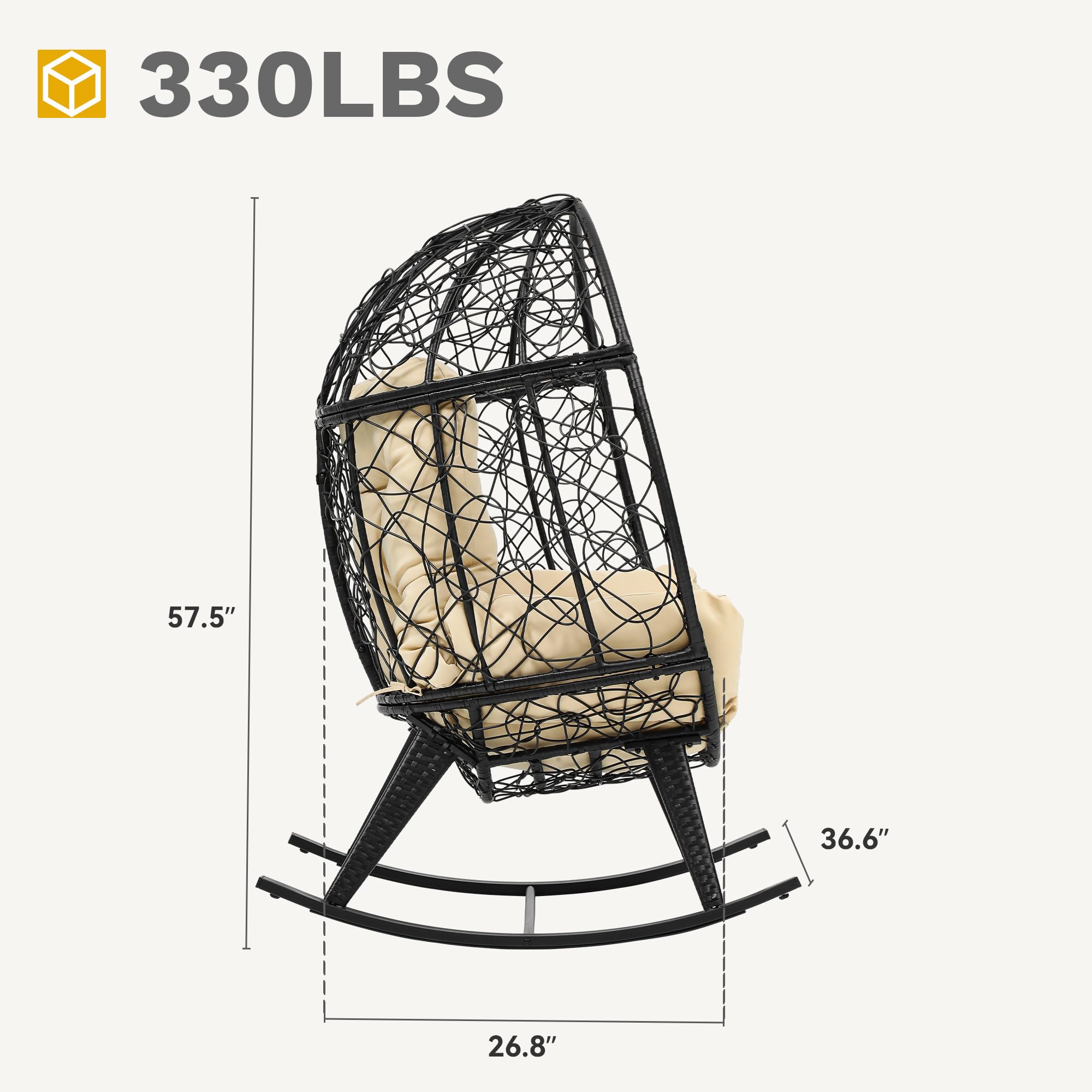 Snapklik.com : Wicker Rocking Egg Chair, Oversized Indoor Outdoor ...