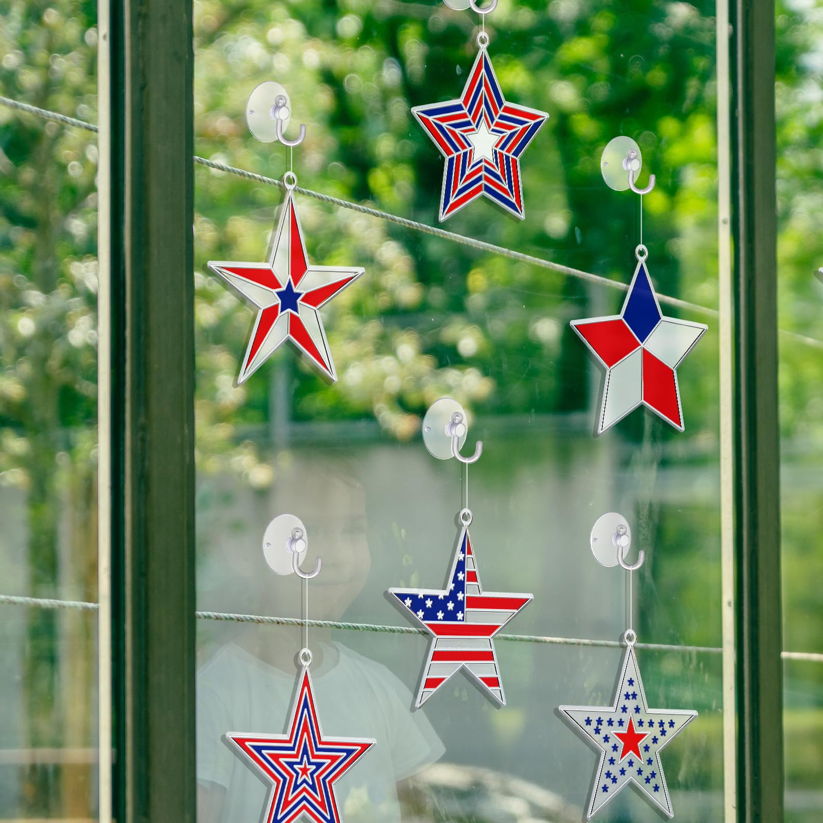 Snapklik.com : 60 Sets 4th Of July Star Suncatchers Patriotic Ornaments ...