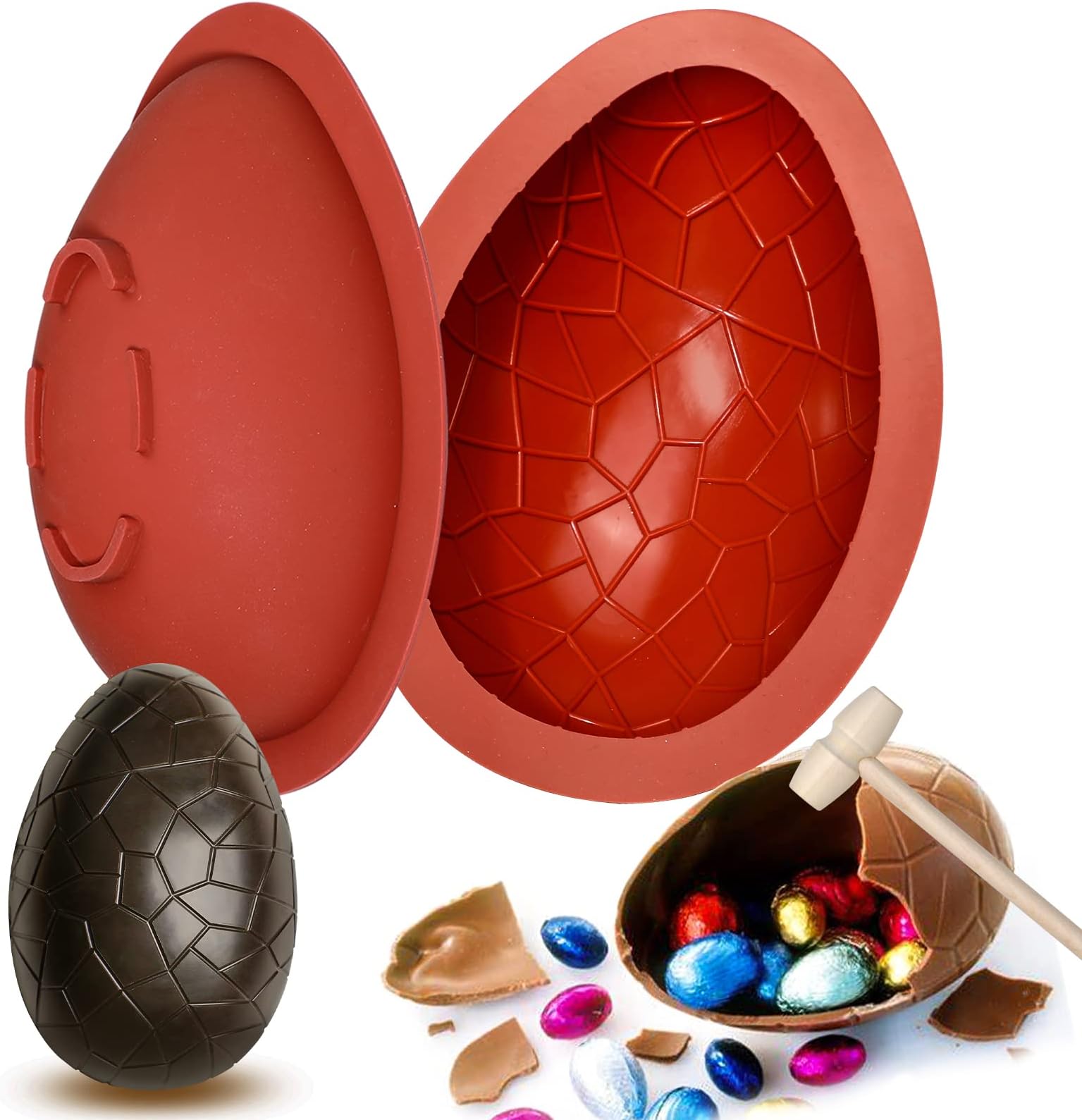 Amazon.com: Plain Easter Egg 3-Part Chocolate Mold 500g Shell (BWB ...