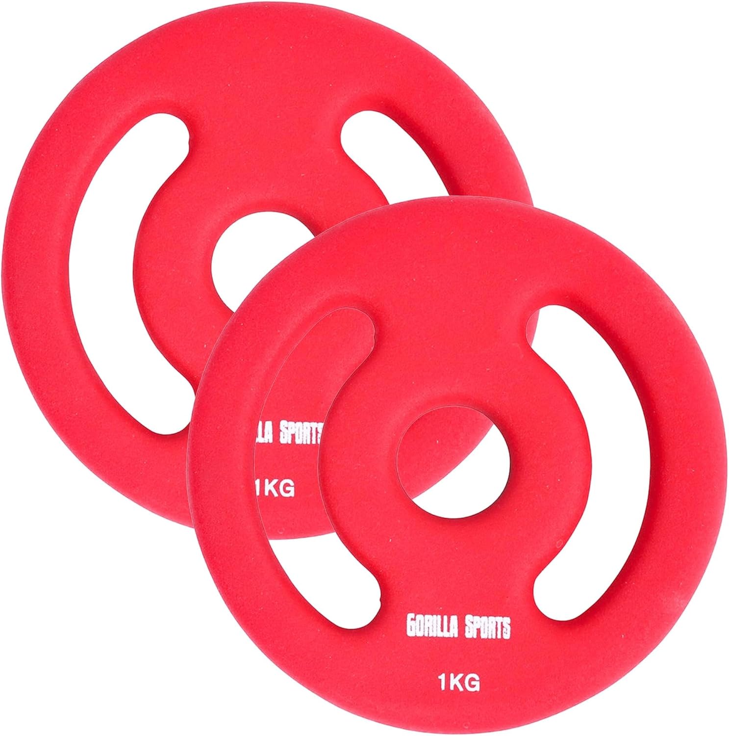 Gorilla Sports Neoprene Weight Disc, Set of 2, 2 x 1/2/3/4/5 kg Weight ...