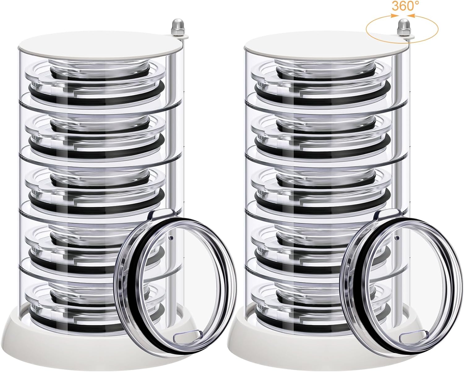 Amazon.com: Barydat 2 Pcs Tumbler Lid Organizer Acrylic 360° Rotating ...