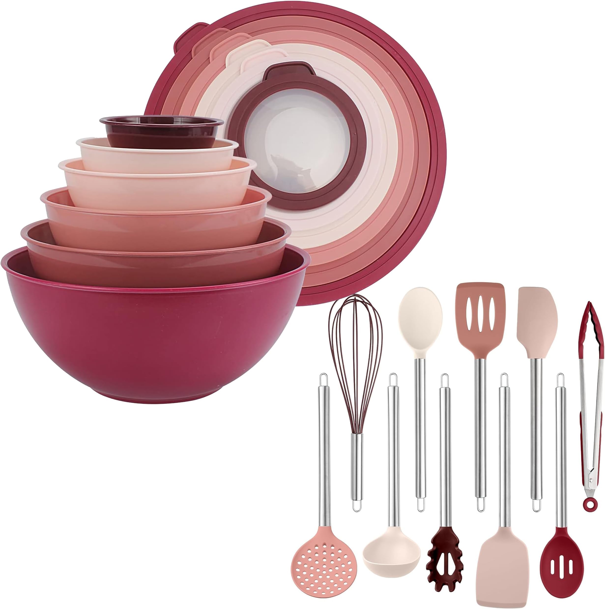 Amazon.com: COOK WITH COLOR Mixing Bowls and Utensils Bundle- 6 Mixing ...