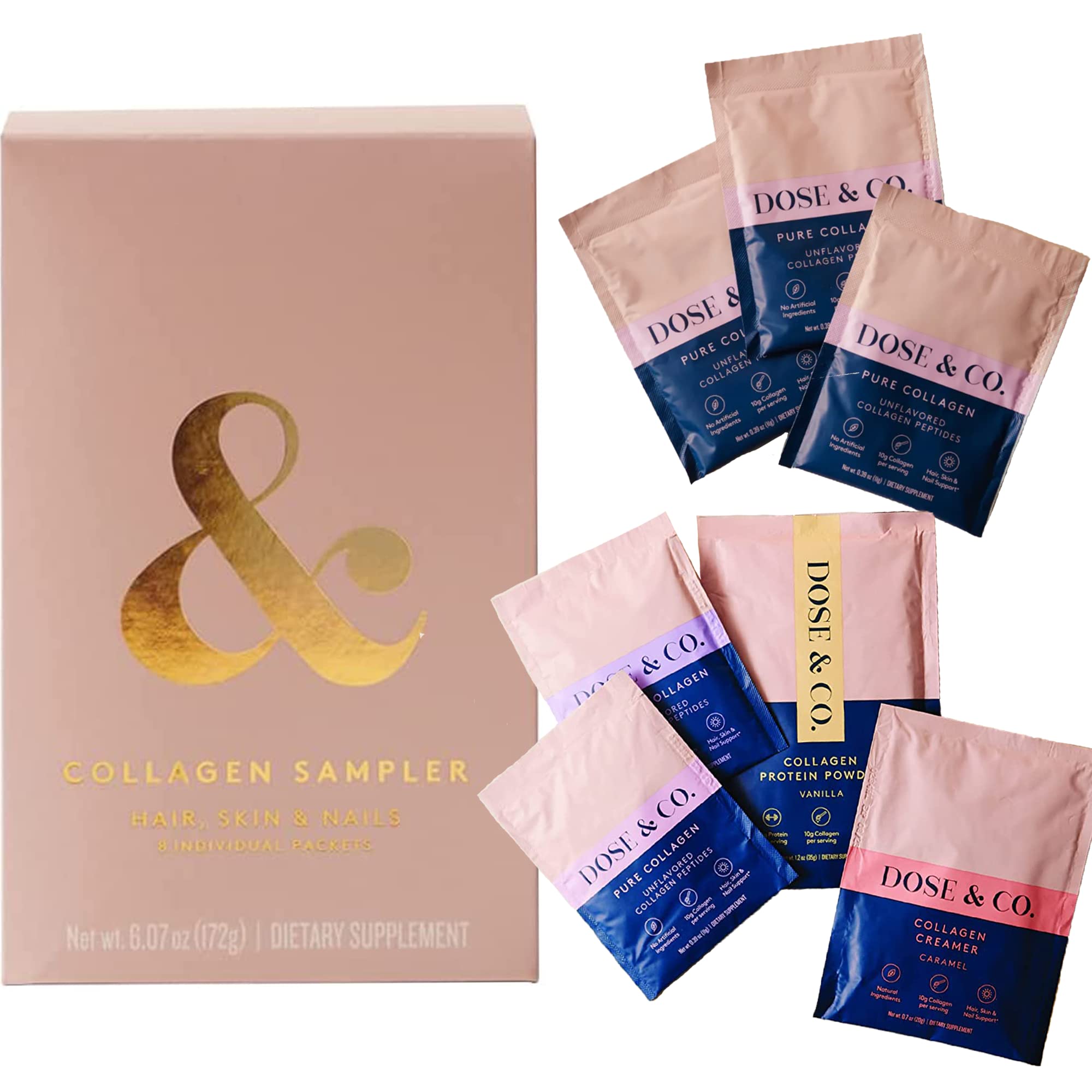 Buy DOSE & CO Collagen Sampler 8 Individual Mixed Sachets – Hydrolyzed ...