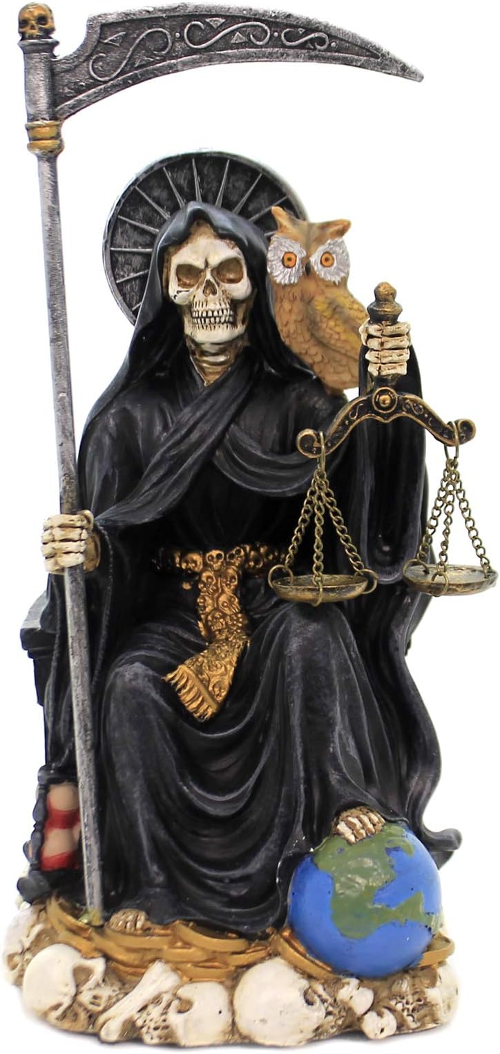 Amazon.com: Santa Muerte Saint Death Grim Reaper in Black Halloween ...