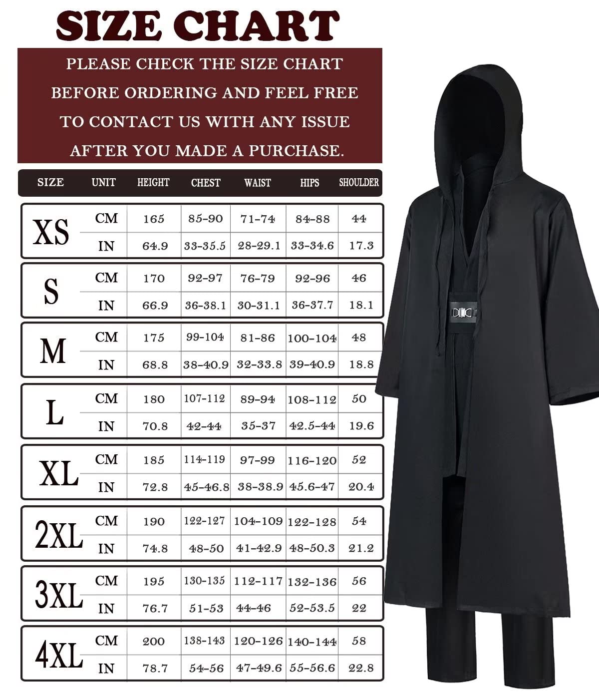 Anakin Costume Adult Men Tunic Hooded Robe Outfits Halloween Cosplay ...