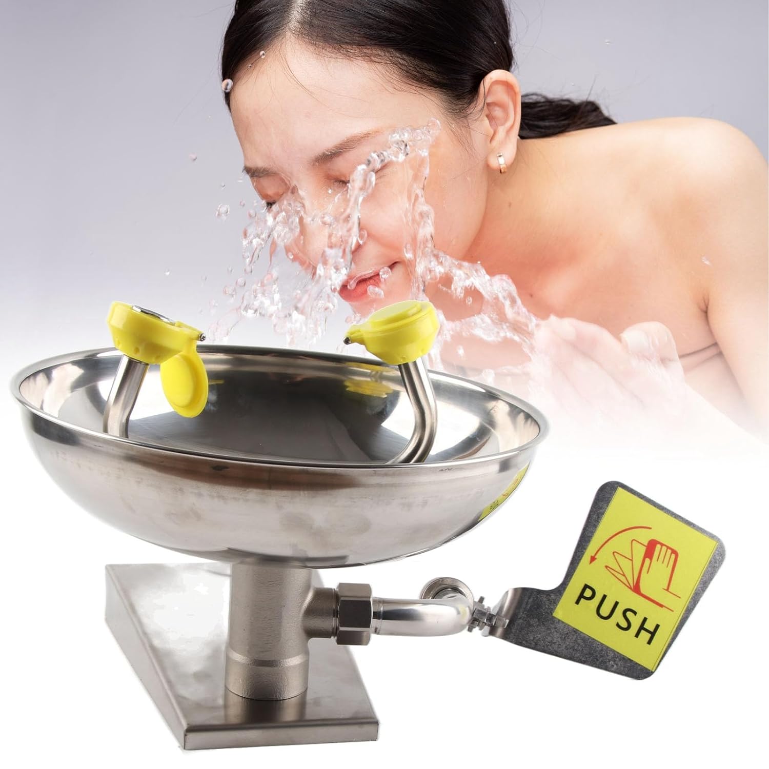 Stainless Steel Eye Wash Station - Wall Mount Emergency Eye Rinse ...