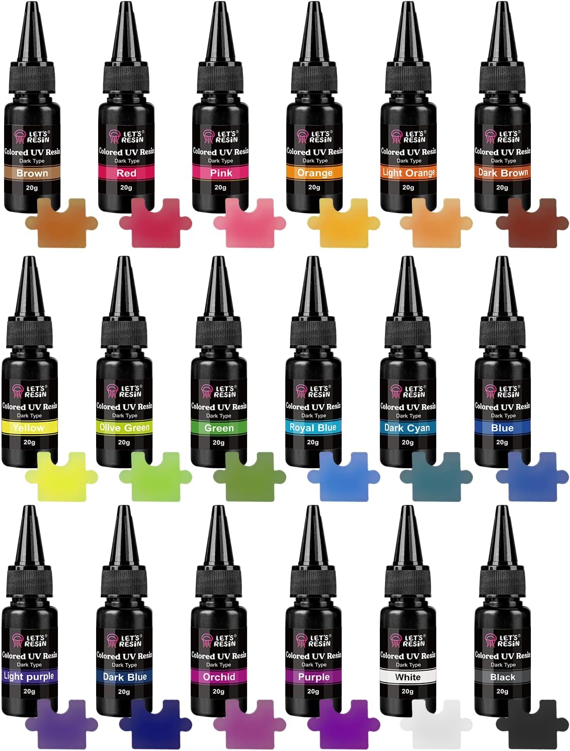 LET'S RESIN UV Resin,18 Dark Colored UV Resin, Odorless & Low Shrinkage ...