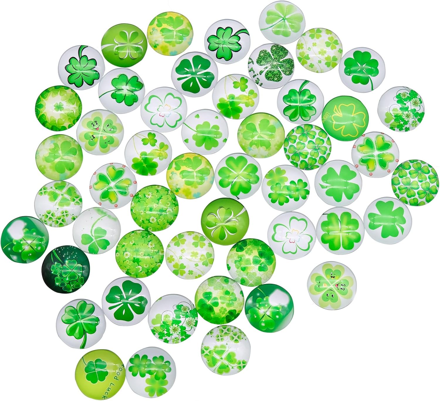 Amazon.com: inheming 50 Pieces Four-Leaf Clover Glass Cabochons, 25 mm ...