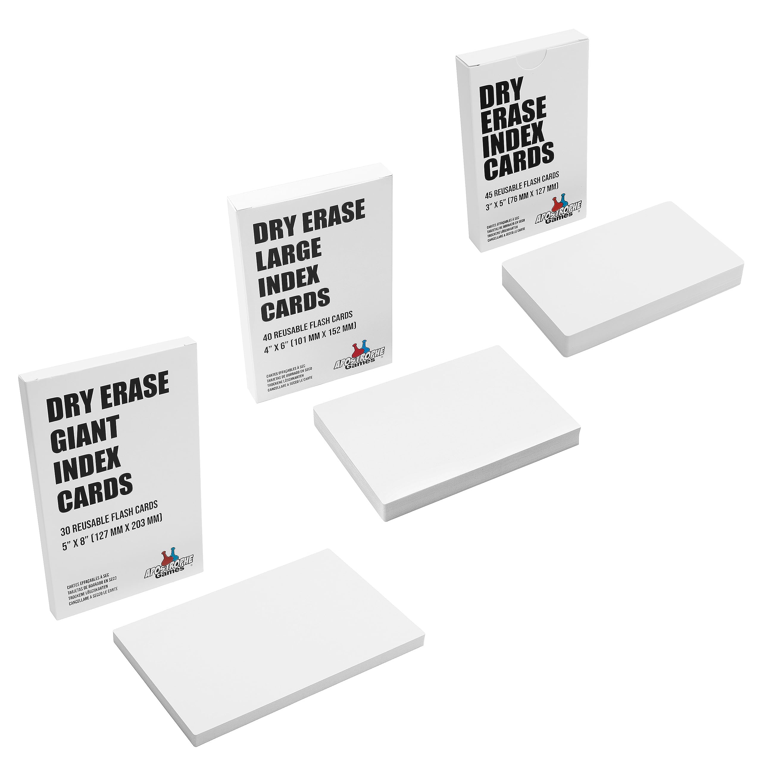 Amazon.com : Apostrophe Games Dry Erase Index Card 3 Pack Bundle (3" x ...