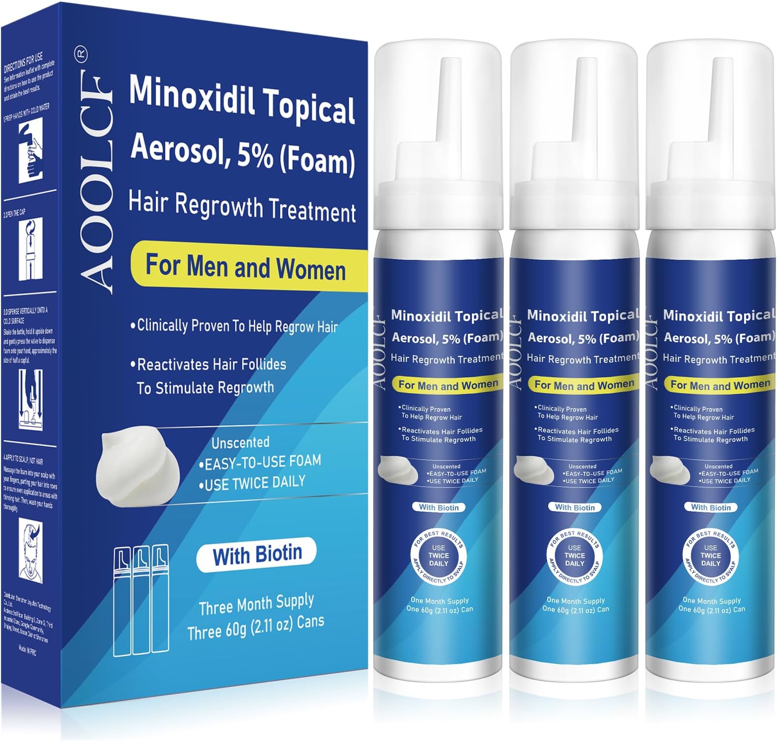 Amazon.com : Minoxidil Foam, 5% Topical Minoxidil Foam, Minoxidil for ...