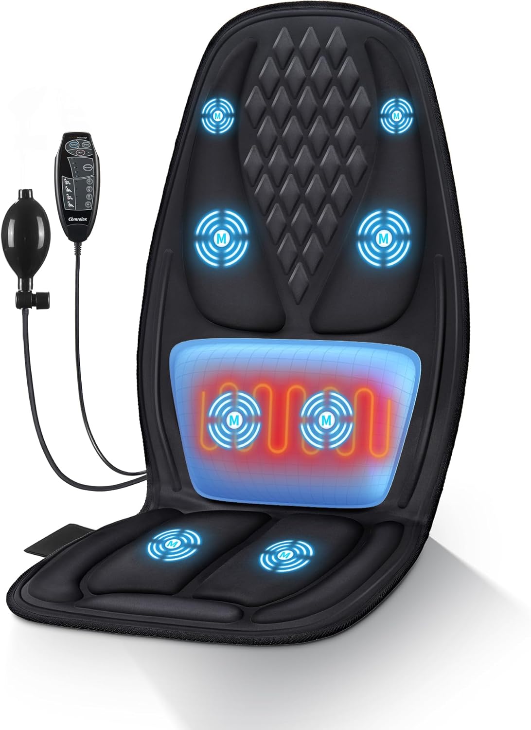 Amazon.com: comrelax Back Massager with Heat, Massage Chair Pad with 3D ...