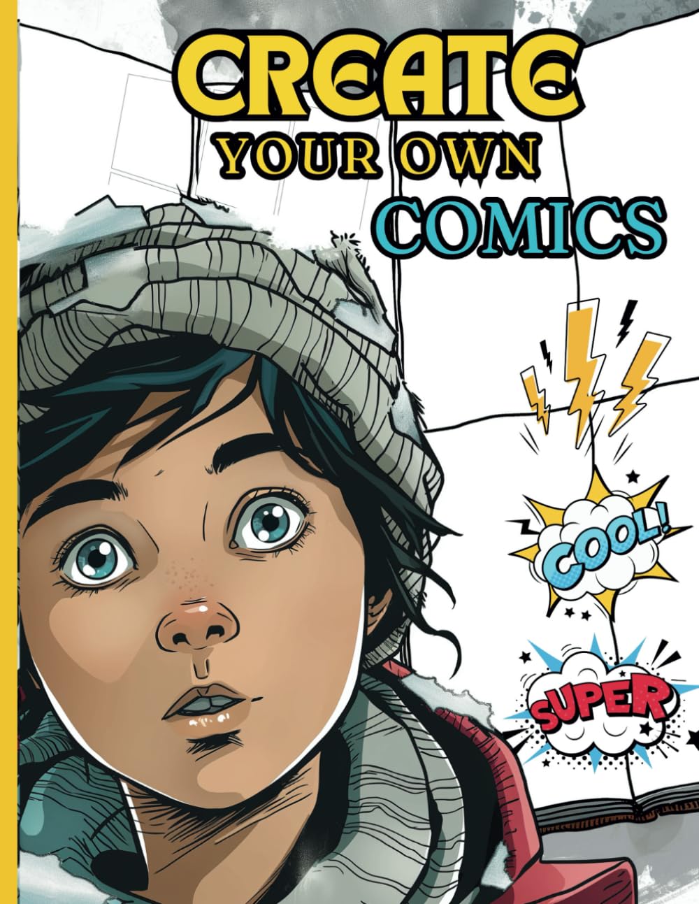Create Your Own Comics Book 85 X 11 Blank Sketchbook With Lined Boxes Panel