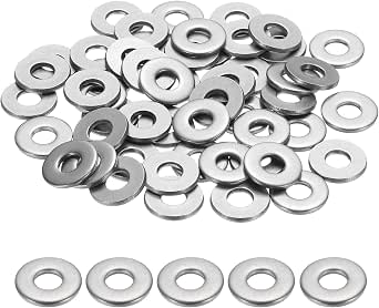Amazon.com: uxcell M6 Flat Washer for Screw, 60Pcs 304 Stainless Steel ...