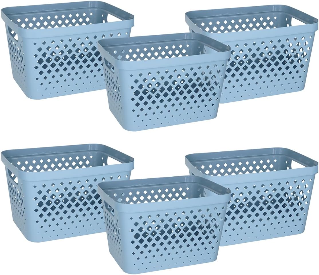 Amazon.com: GLAD Plastic Storage Basket Set, Value Pack of 6 | Open ...