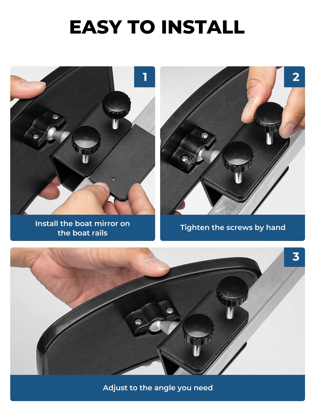 Snapklik.com : KEMIMOTO Boat Mirror Rear View, 8"x4" Universal Upgraded ...