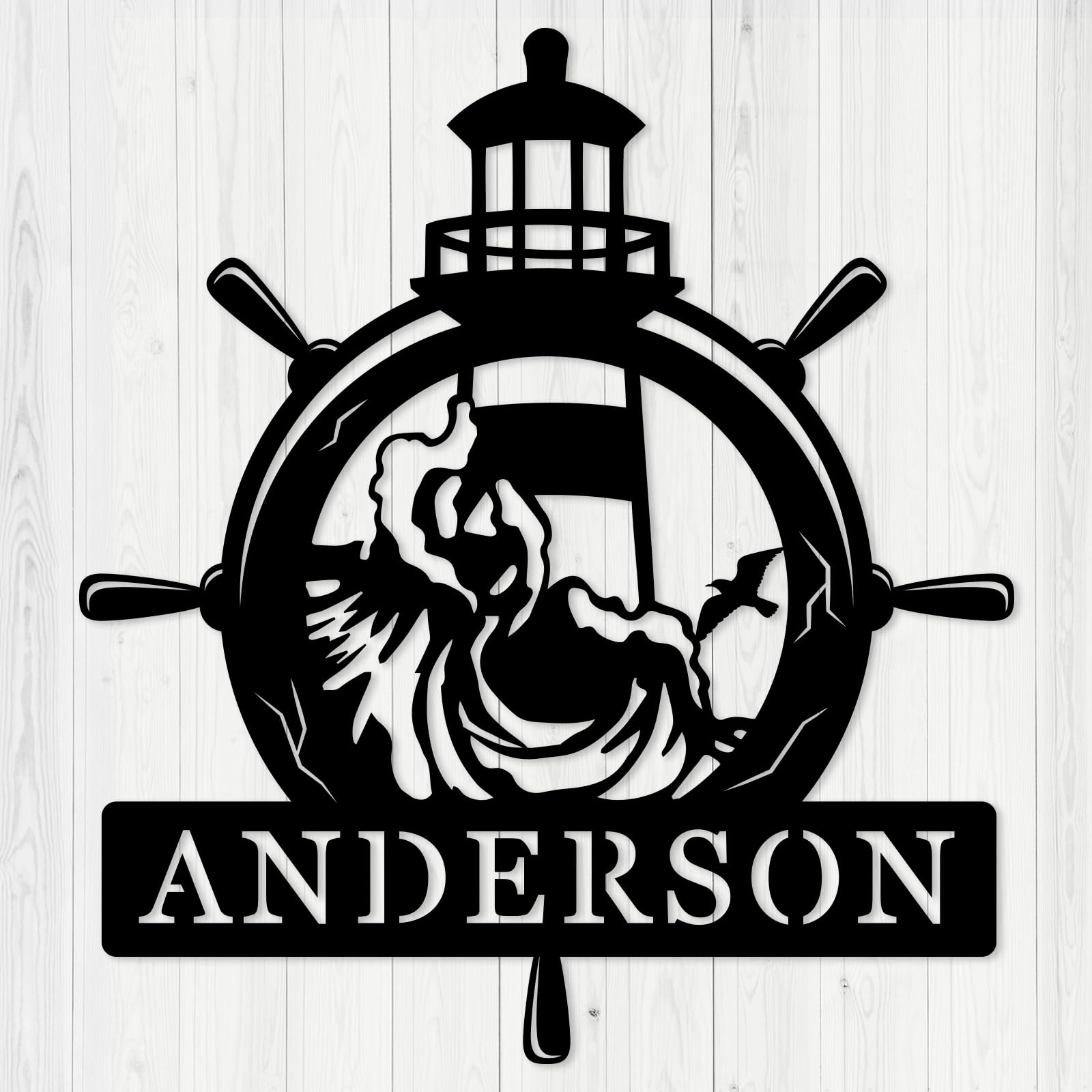 Amazon.com: Custom Lighthouse Metal Sign | Personalized Lighthouse Sign ...