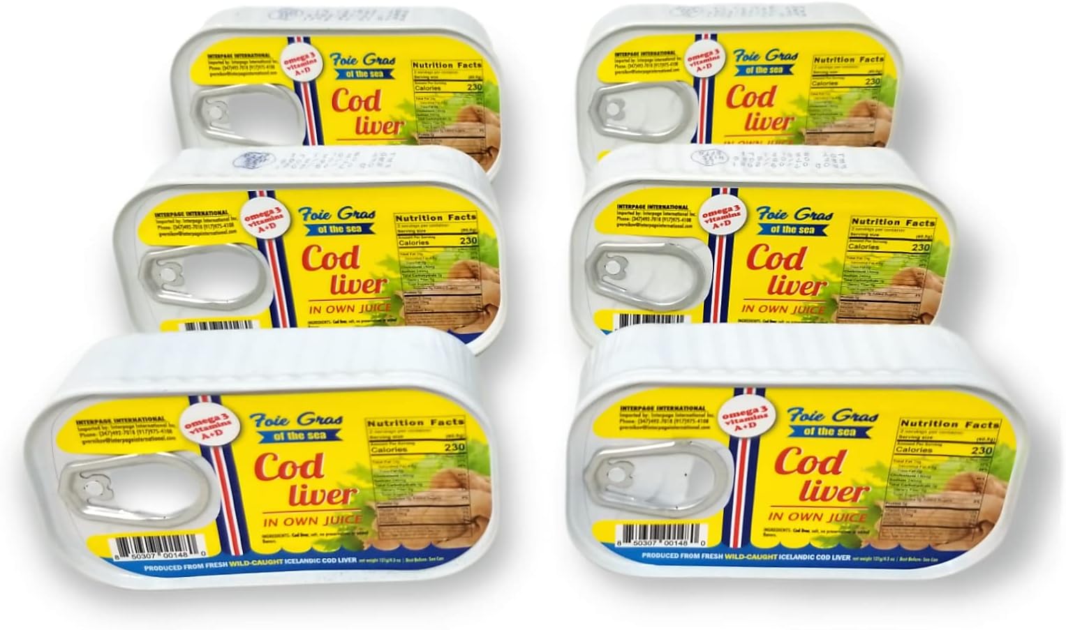 Amazon.com: Cod Liver In Own Oil 4.3 oz. (Pack of 20) : Grocery ...
