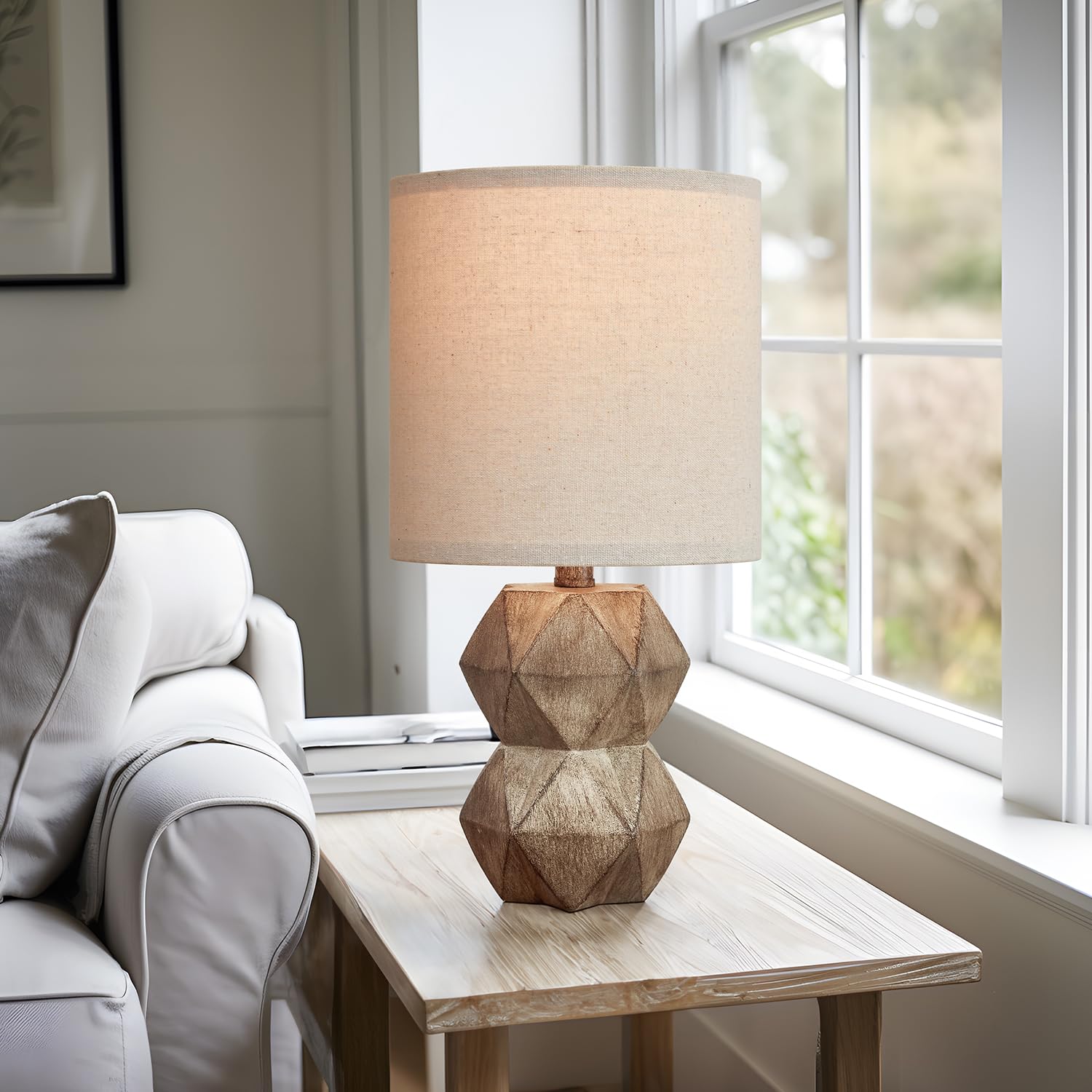 PORTRES 15.5" Farmhouse Small Table Lamp Set of 2 for Living Room Retro ...
