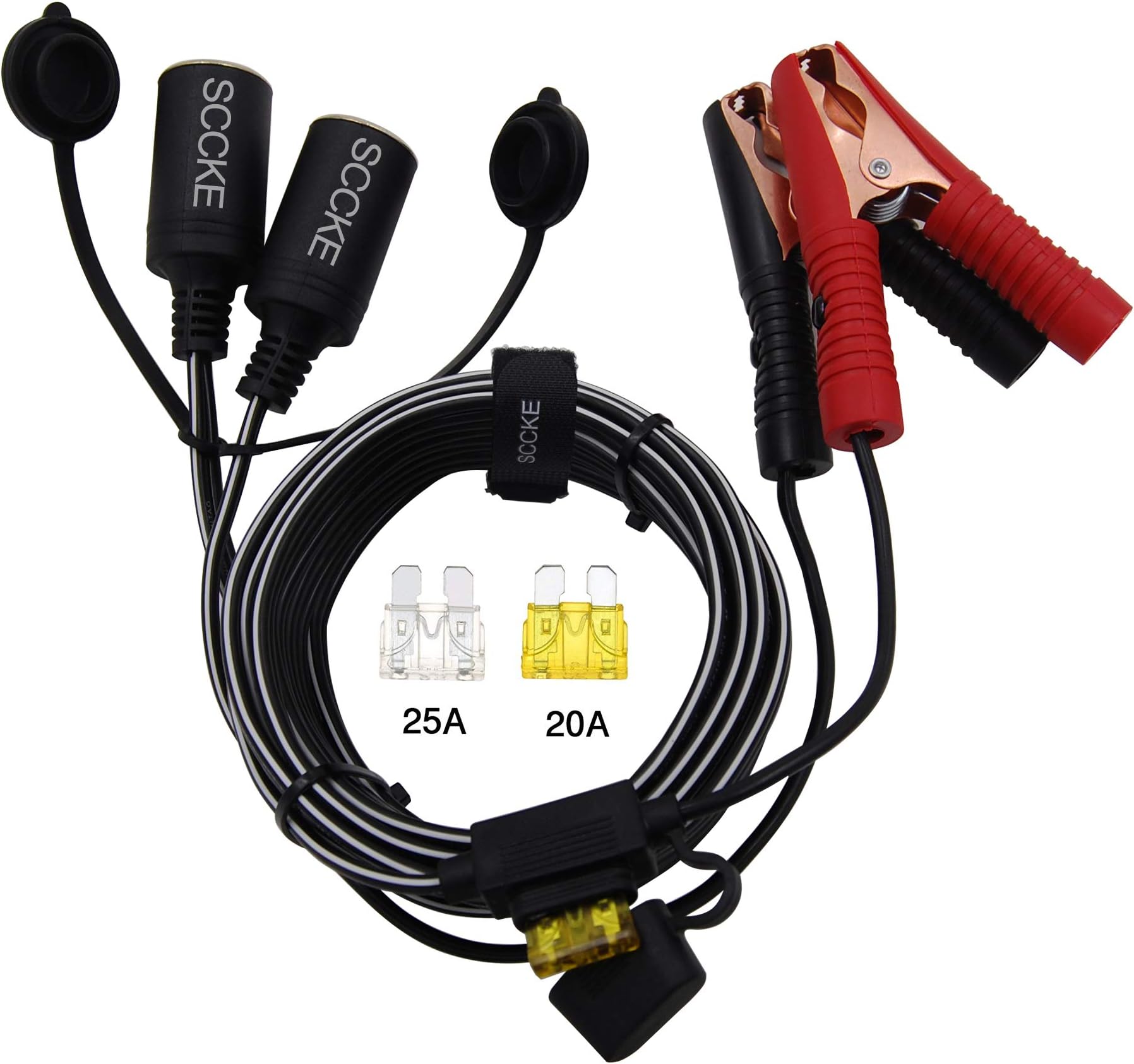 Amazon.com: Battery Clips to Cigarette Lighter Adapter Extension Cord ...
