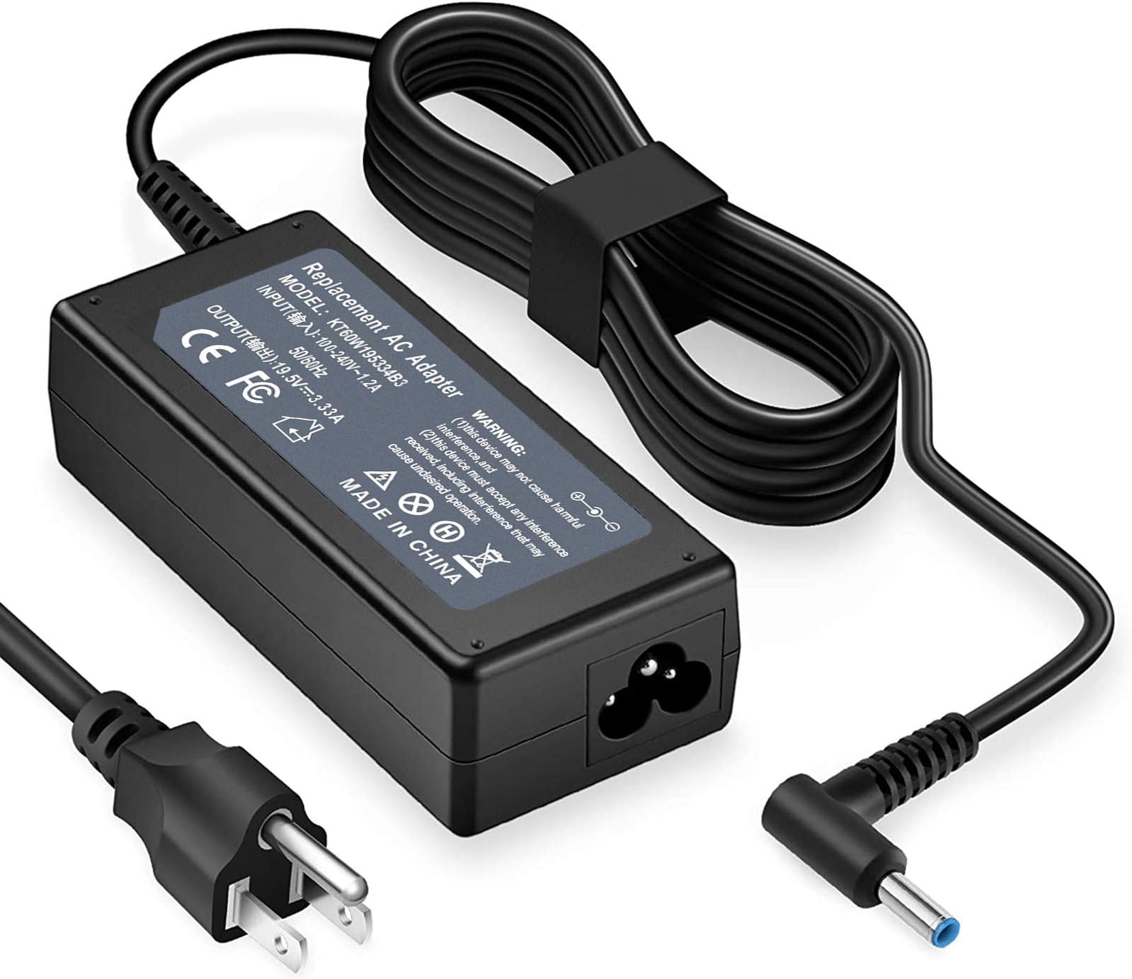 Amazon.com: Charger for HP Laptop Computer 65W 45W Smart Blue Tip Power ...