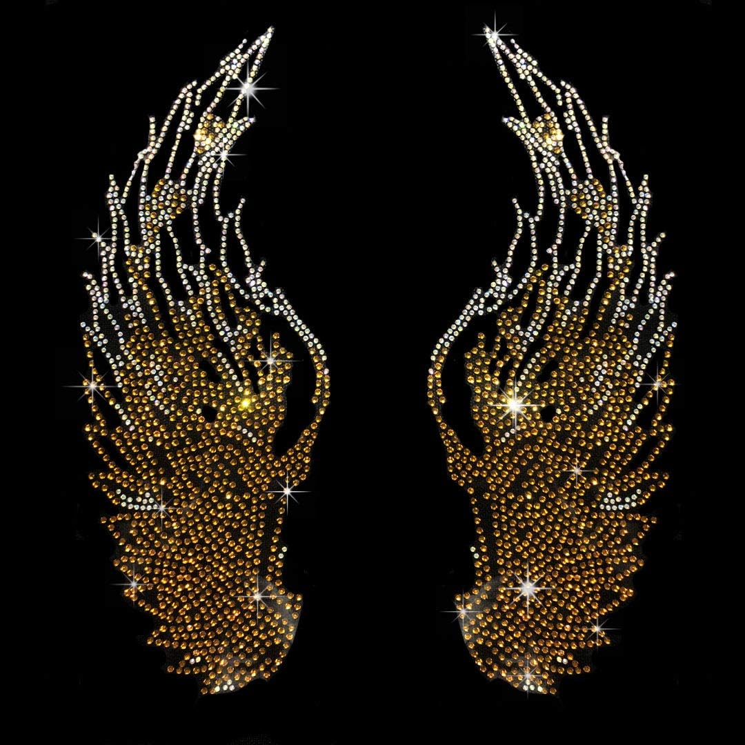 Amazon.com: Helmetra Rhinestop Rhinestone Clear Crystal Angel Wings ...