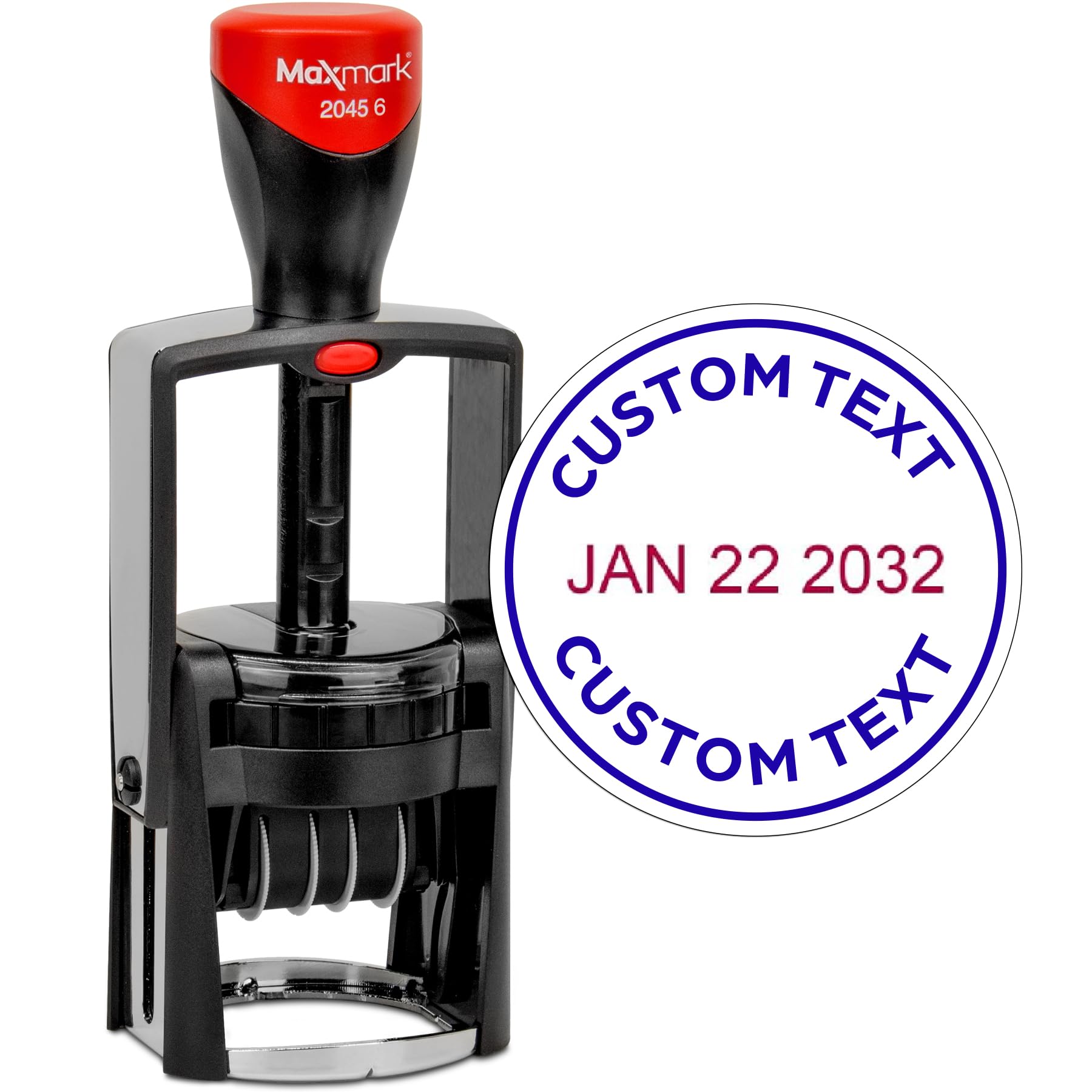 Maxmark Heavy Duty Round Date Stamp With Custom Text Self | Desertcart ...