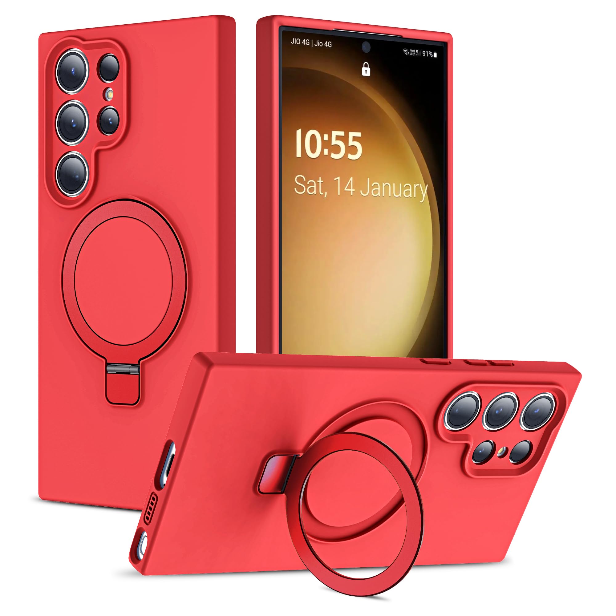 Amazon.com: SKYLMW for Samsung Galaxy S23 Ultra Case with Magnetic Invisible Stand [Compatible ...