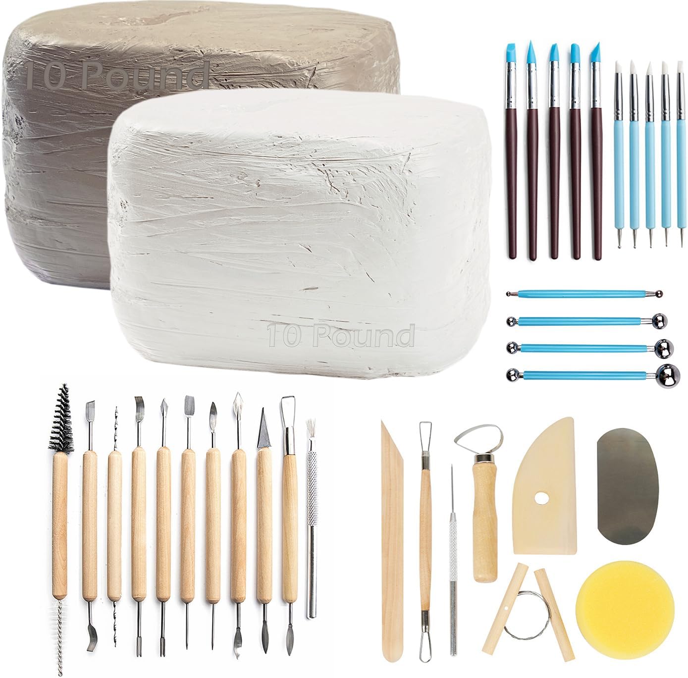 Amazon.com: ReArt Natural Air-Dry Clay, Baking Clay, Low Fire Pottery ...