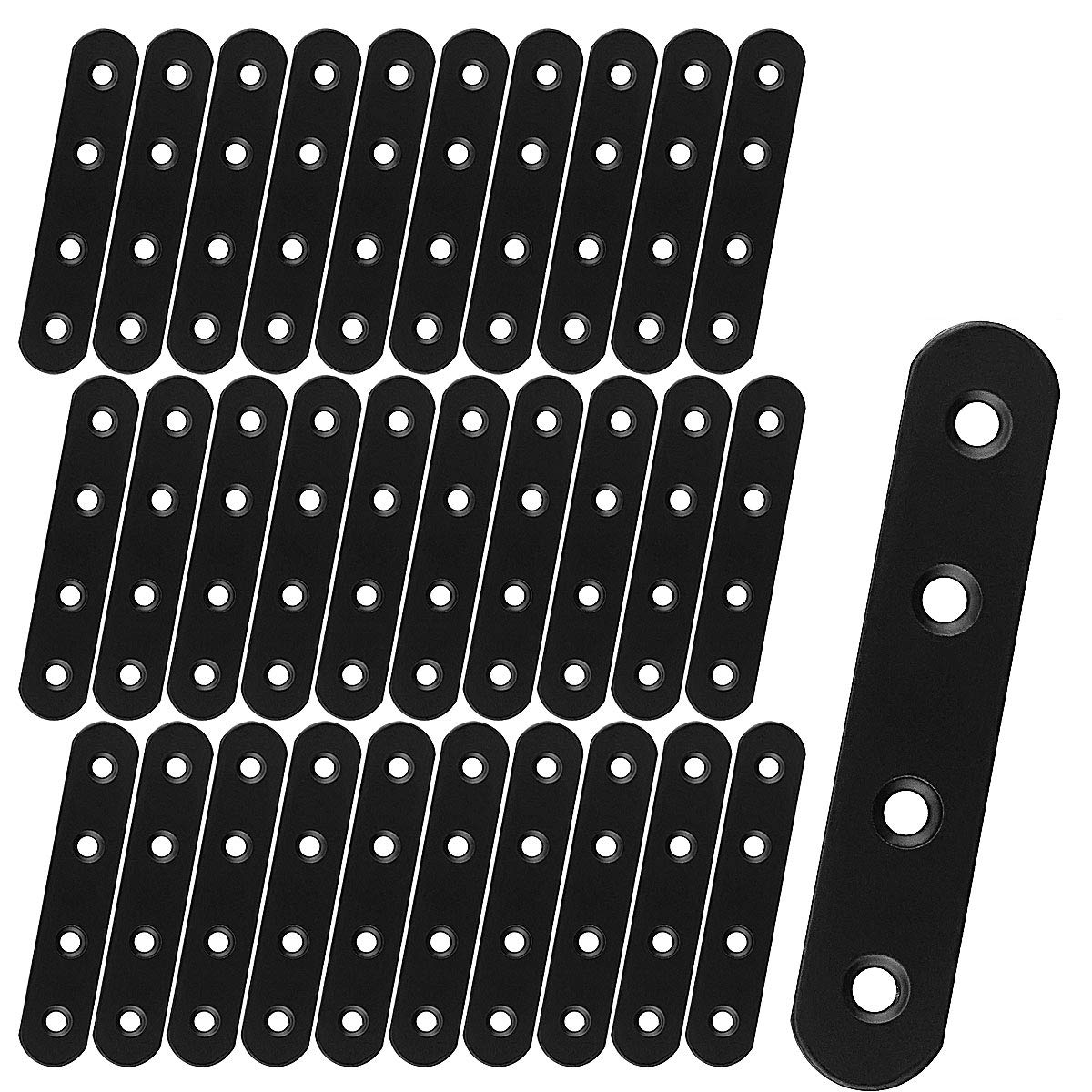 Snapklik.com : 30 PCS Black Straight Braces, Cast Iron 100MM X 20MM X ...