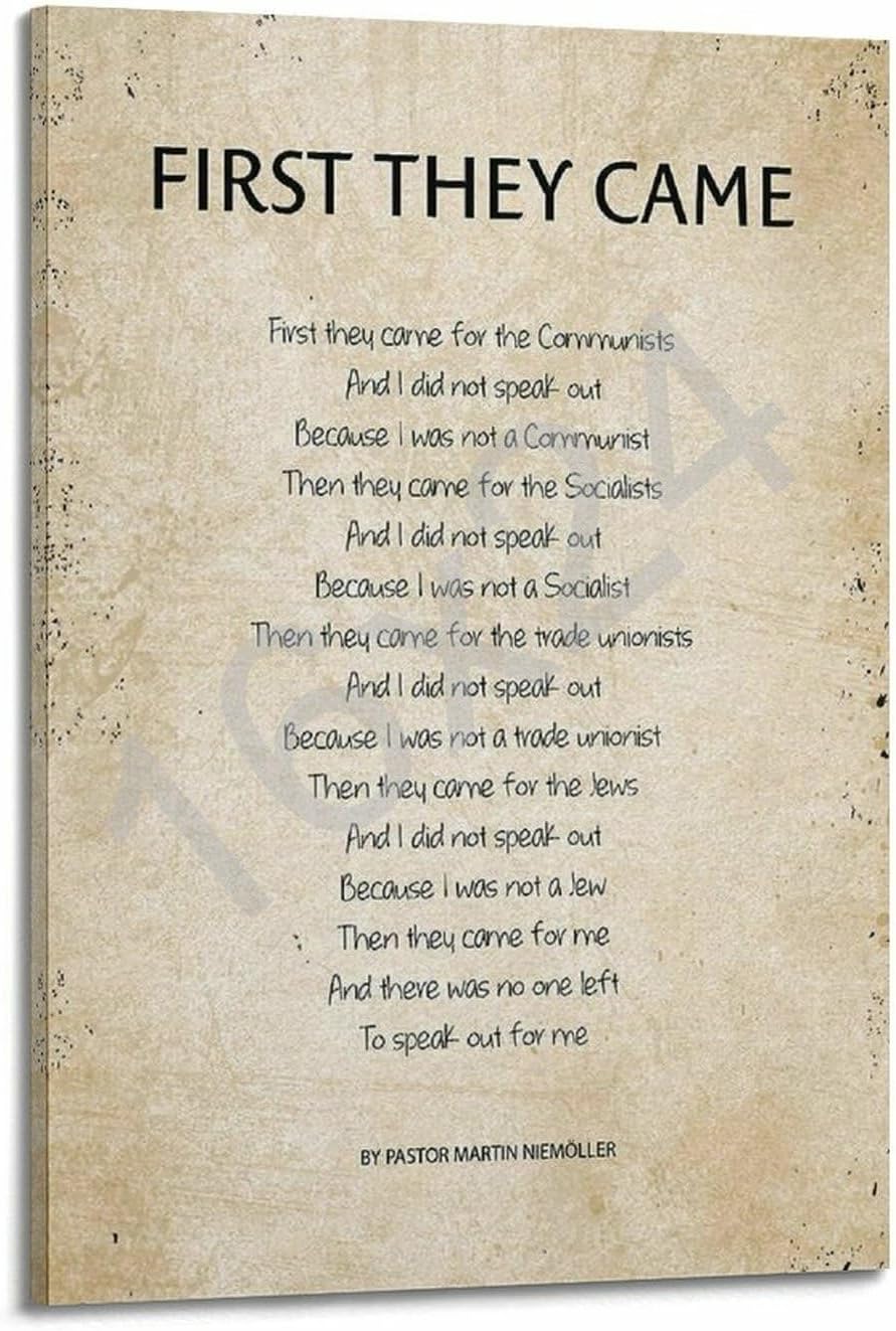 Amazon.com: CATOPAT First They Came Then They Came for Me Poster Martin ...
