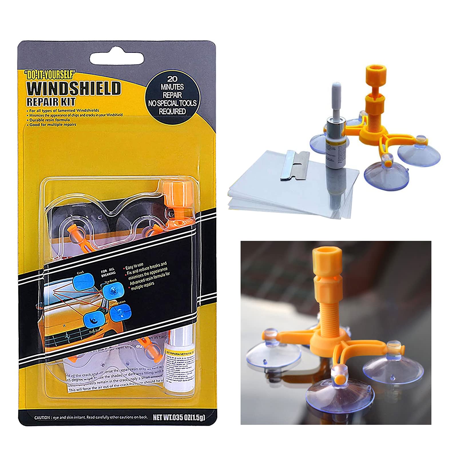 Windshield Repair Kit, Car Windshield Crack Scratch Resin Repair Tool ...