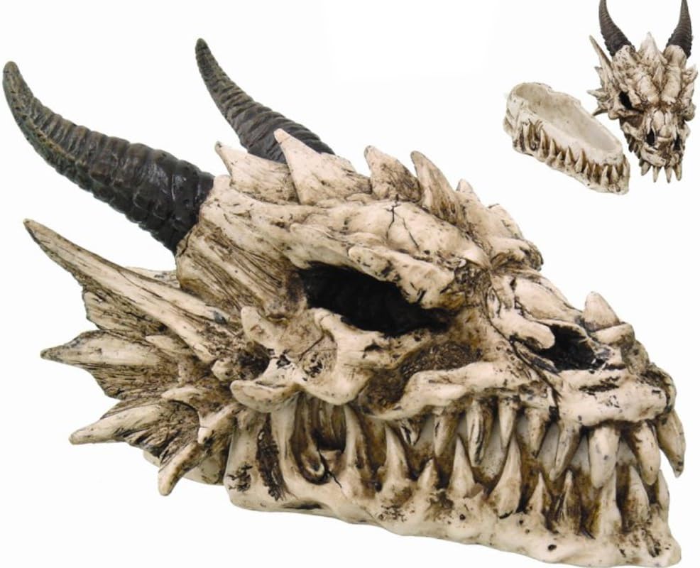 Amazon.com: Large Dragon Skull Resin and Hand Painted Statue : Home ...