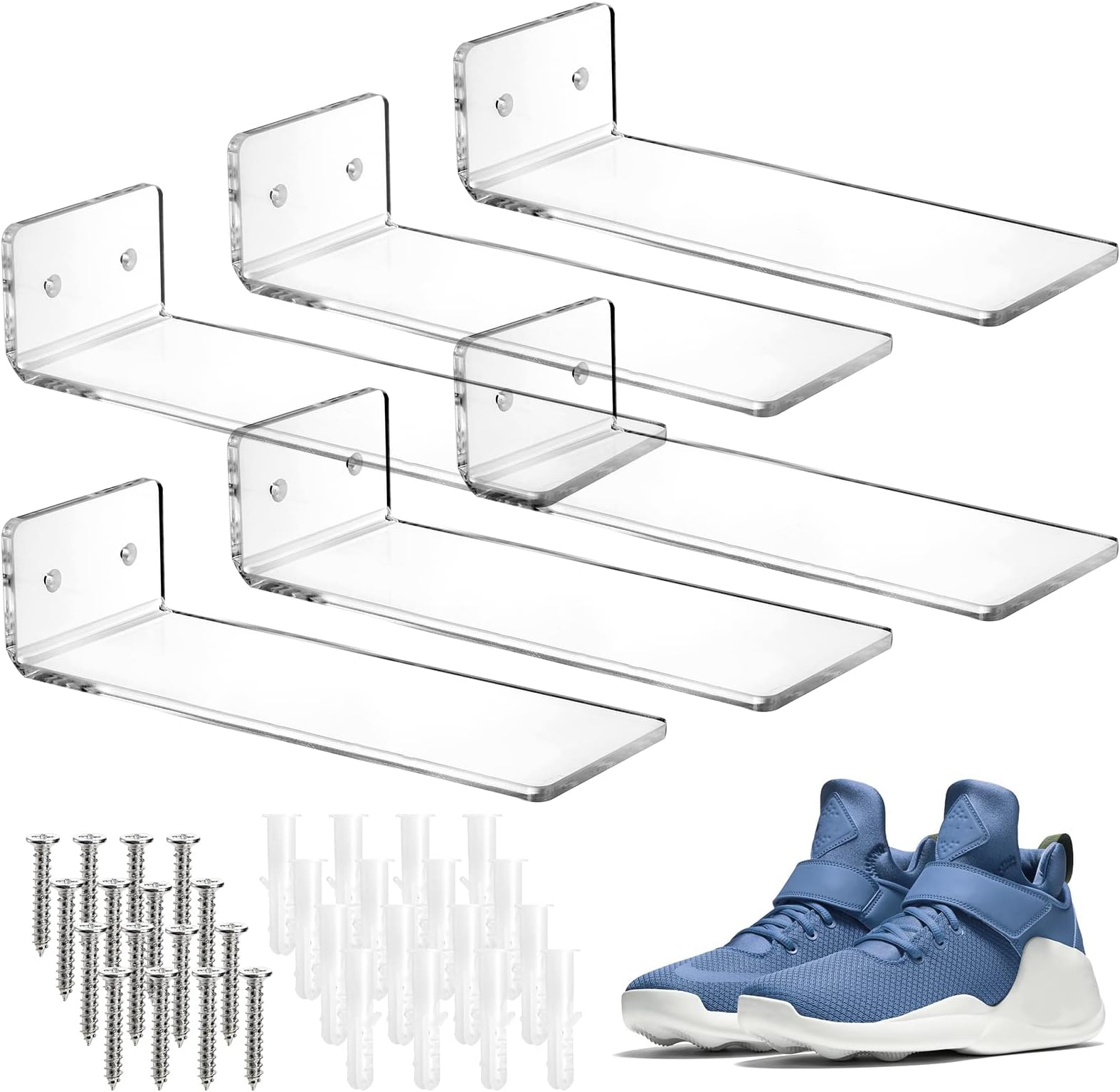 Amazon.com: Floating Shoe Display Shelf 6 Packs Shoe Sneaker Display ...