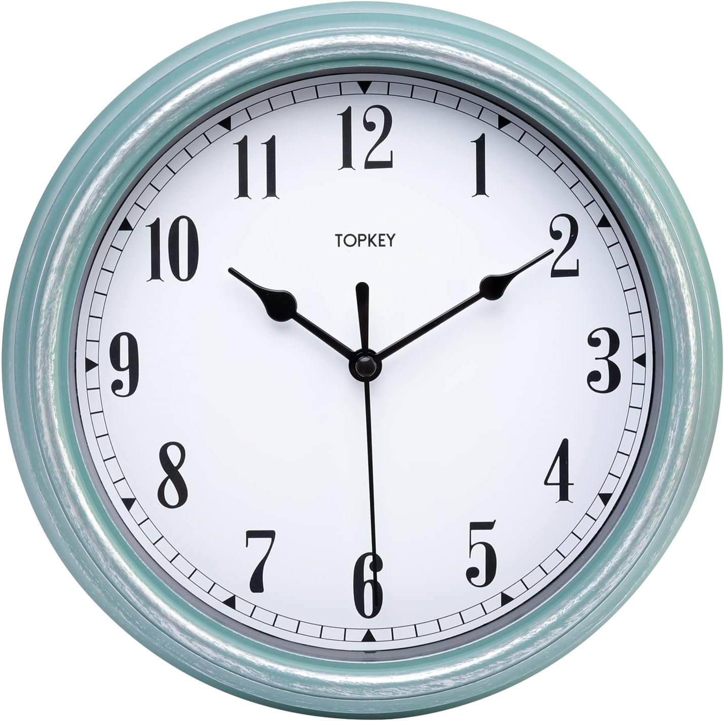 Amazon.com: Topkey Silent Antiqued Finish Wall Clock Kitchen 9 Inch ...