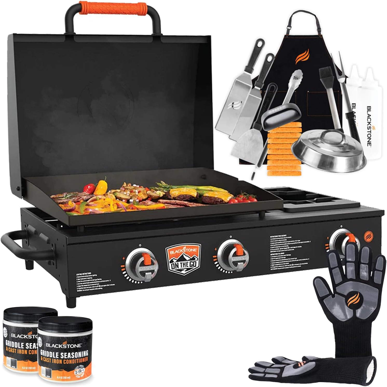 Amazon.com: Blackstone 22 inch Gas Griddle with Hood and Side Burner ...