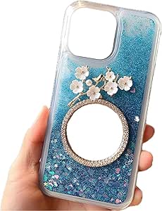Amazon.com: Nadoli Floating Liquid Case for Samsung Galaxy S20 Plus,Make-up Mirror Flower Bird ...