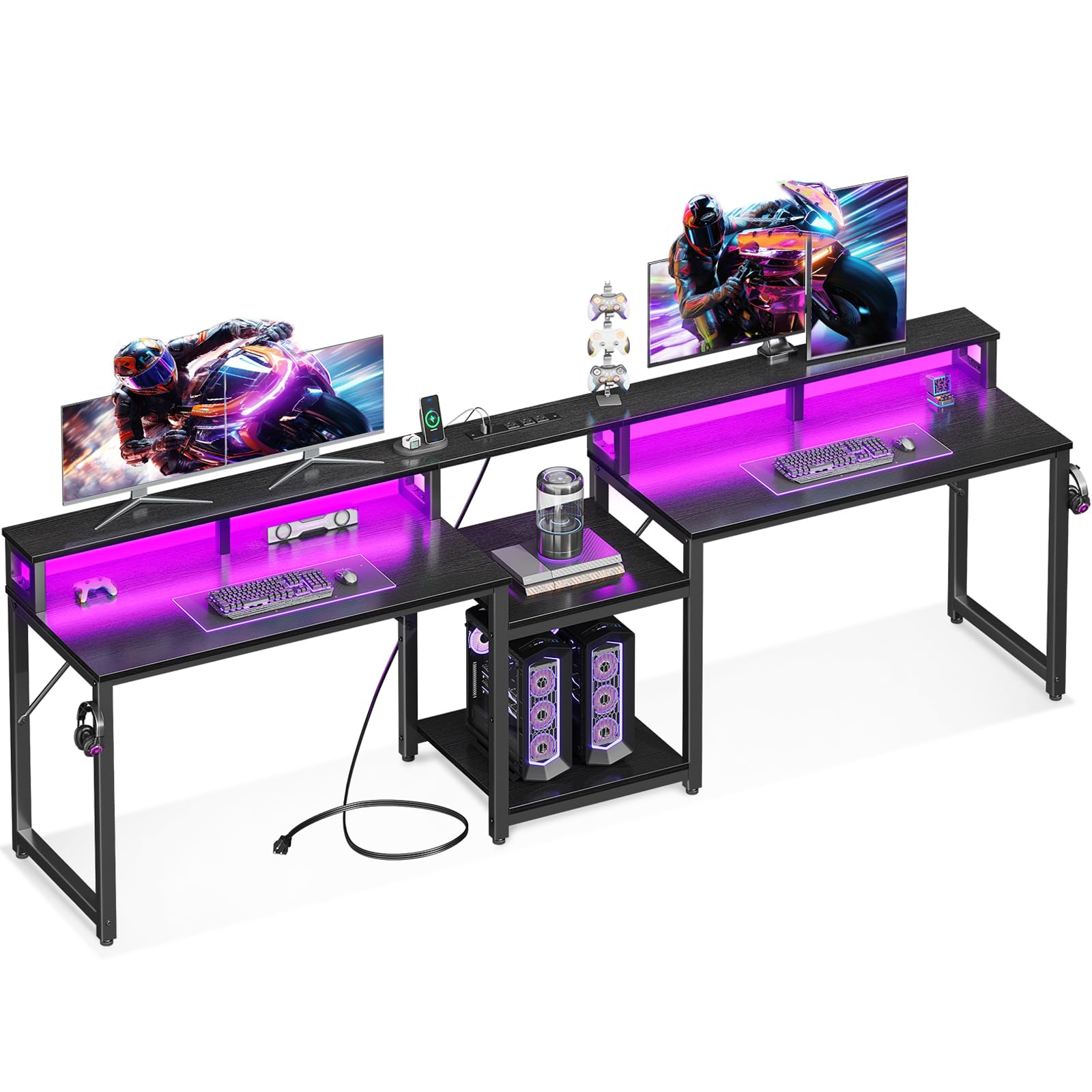 Snapklik.com : Coleshome 98 Inch 2 Person Gaming Desk
