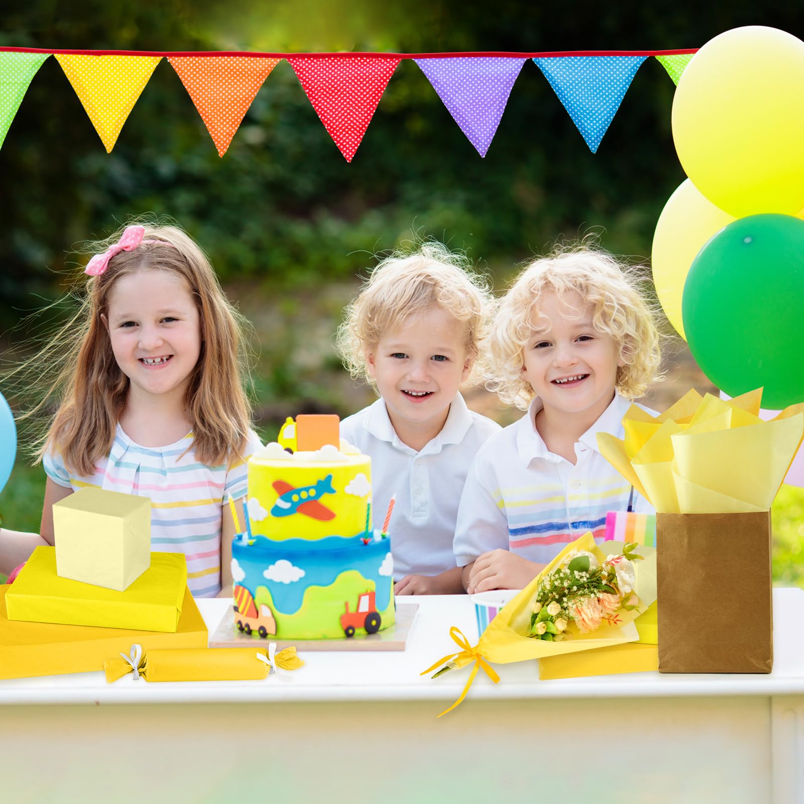 Snapklik.com : Assorted Yellow Tissue Paper Set 60 Sheets Gift Wrap ...