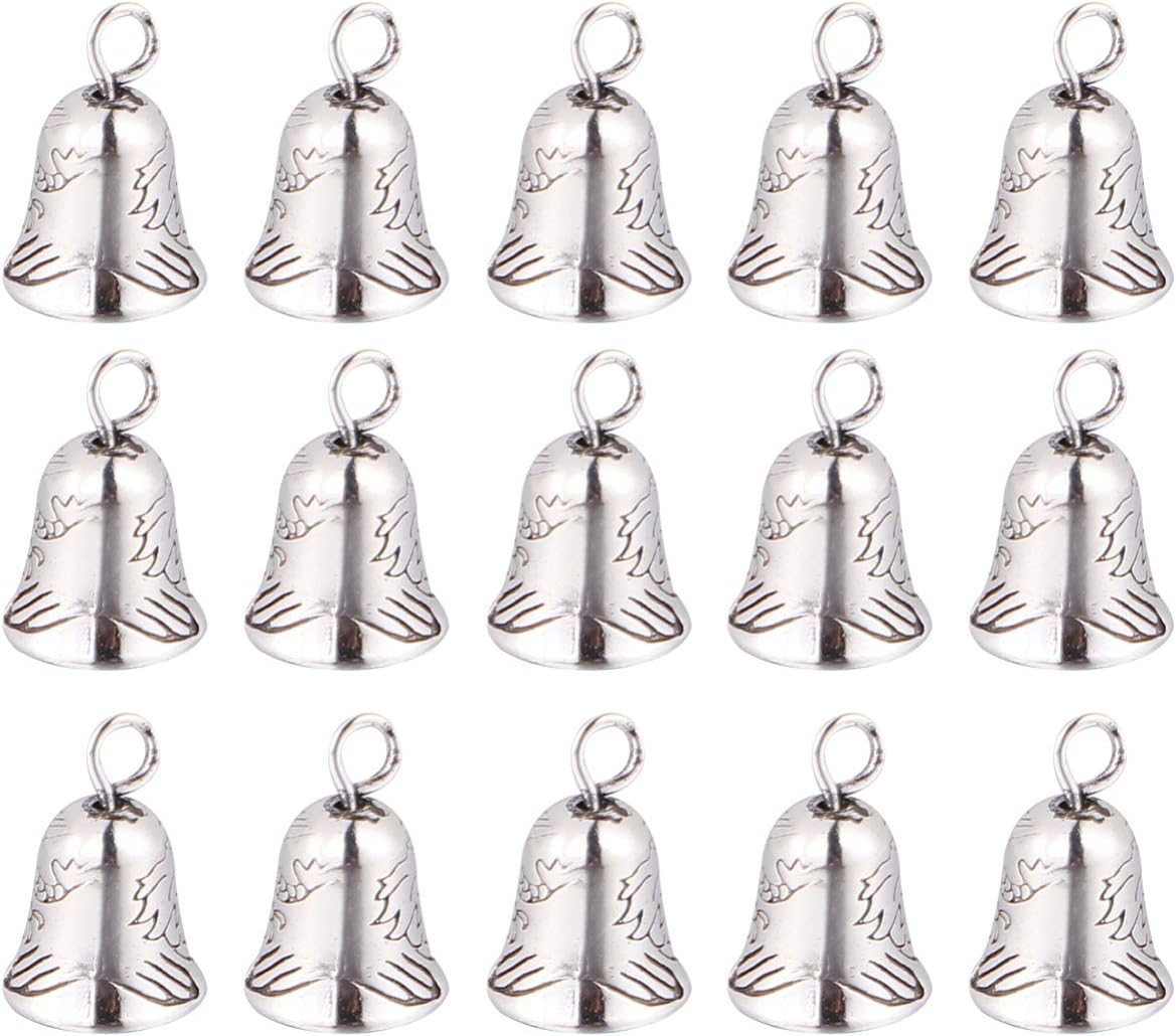 Amazon.com: NUOBESTY 20pcs Antique Silver Bells Mini Jingle Bells ...