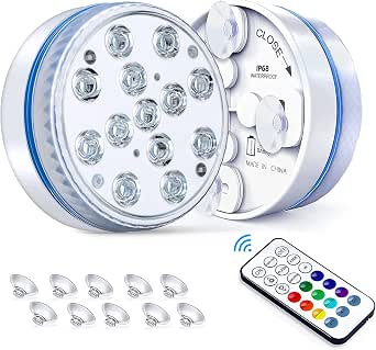 Pecosso Submersible LED Lights, IP68 Waterproof Pond Lights Underwater ...
